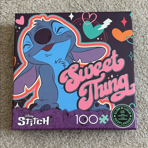 Disney | Toys | Disney Stitch Sweet Thing Glow Puzzle Blue And Pink ...